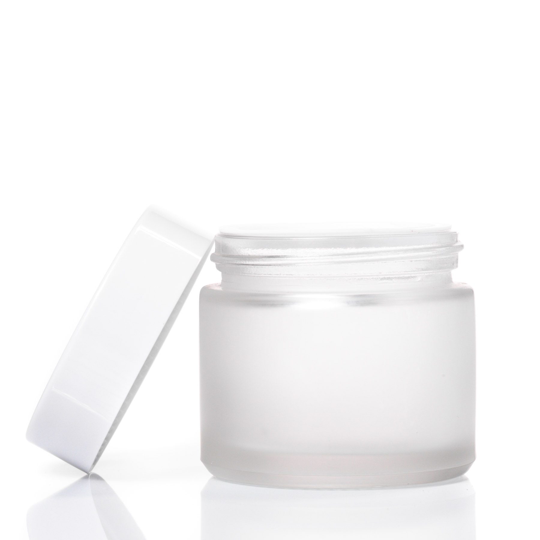 60ml Frosted Glass Jar – with White Lid